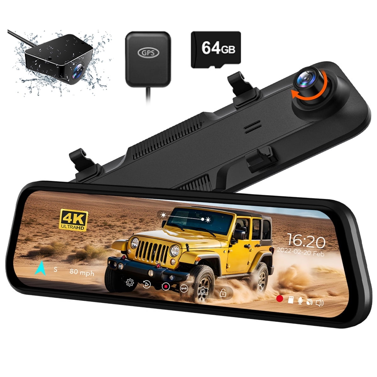 Click here for Wolfbox 12 Rear View Mirror Dash Cam  4k Front And... prices