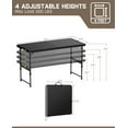 4ft Portable Utility Table with One-Handed Height Adjustment, 4 Height ...