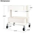 2-Tier Metal Utility Rolling Cart Storage Side End Table with Cover ...