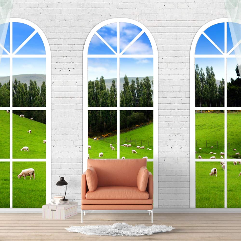 Idea4wall 4pcs Vies from French Window Peel and Stick Wallpaper ...