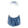 DHFJKG Women Halter Denim Tank Top Sexy Low Cut Deep V Neck Backless ...