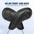 10pcs Clean and Simple Black Iron Headcover Set Premium Leather Large ...