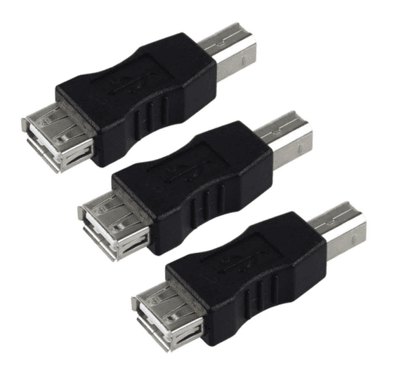 3x Adaptador Usb Tipo A Hembra A Usb Tipo B Macho negro | Walmart en línea