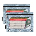 2 Pieces Pencil Bag Binder Pouches 3-Ring Page Turning Folder Pencil ...