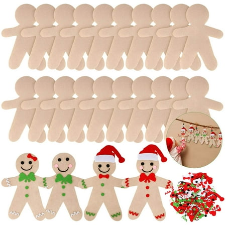 KSCD 260 Pieces DIY Felt Gingerbread Man Ornaments Christmas Felt ...