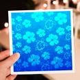 3drose, a Blue and White Pattern of Tropical Hibiscus Flowers and Honu ...
