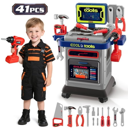 Kids Tool Set for Toddlers - 21 Pcs Wooden Tool Workbench, Safer & More ...