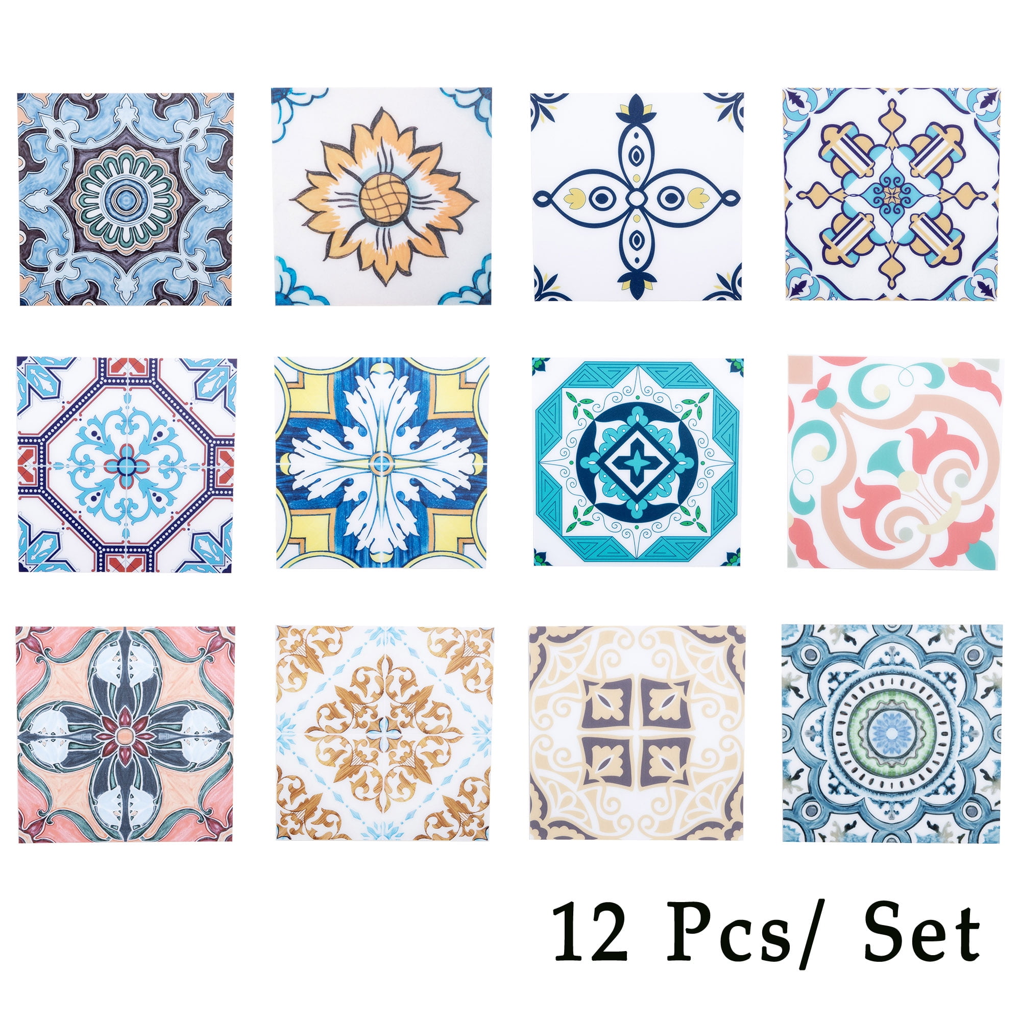 SAYFUT Tile Stickers Set 12, Peel & Stick Adhesive Tile Stickers, Home ...