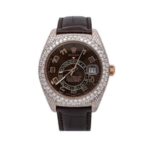 Pre-Owned Rolex Sky-Dweller 42MM 336239 Black Dial Fluted Bezel Black ...