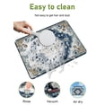 Abstract Boho Soft Diatomaceous Earth Mat, Vintage Deep Blue Beige ...