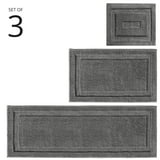mDesign Microfiber Polyester Bathroom Mats, Set of 3 - Dark Gray ...