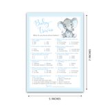 BLUE ELEPHANT Baby Shower Game — BABY TRIVIA Games — Pack of 25 — BOY ...