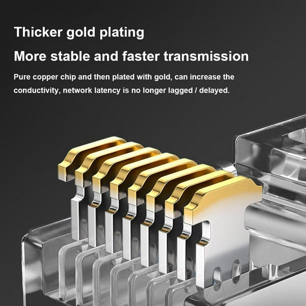 4 uds. Cable Ethernet de cabeza conector RJ45 CAT6 para Cable Ethernet ...
