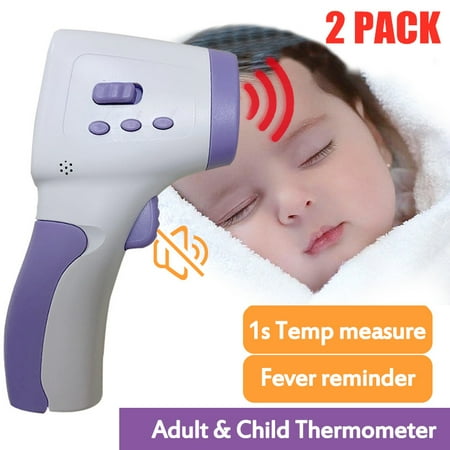 2 PACK Non-Contact Infrared Forehead LCD Thermometer for Baby, Adult ...