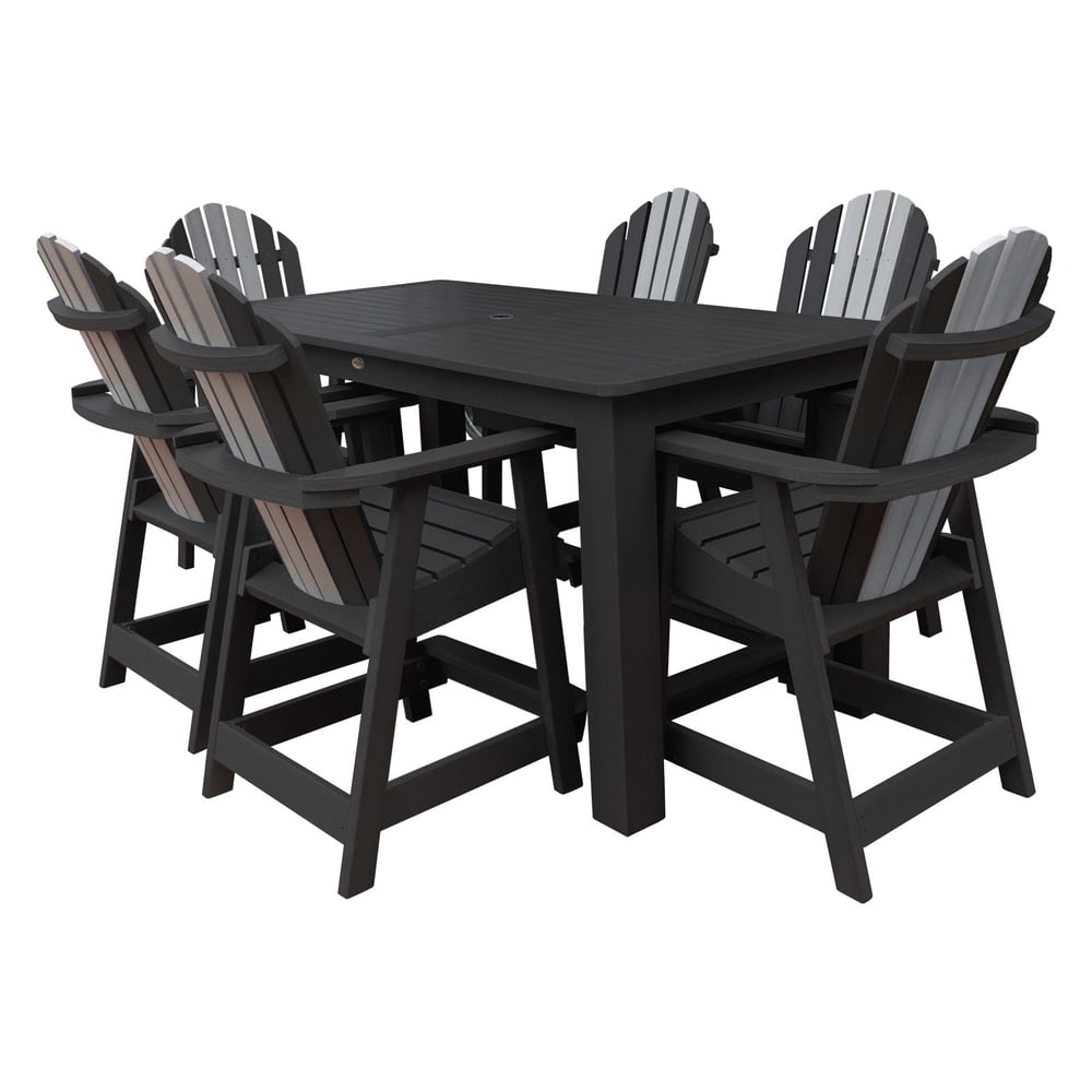 Highwood Hamilton Recycled Plastic 7 Piece Rectangle Counter Height ...