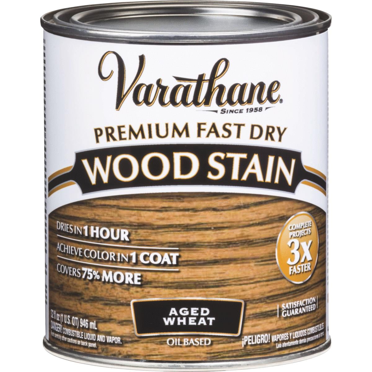 Varathane 333660 Premium Fast Dry Wood Stain, Aged Wheat, 1 Quart ...