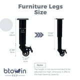 12.4-18 Inch / 31-45cm Meatal Adjustable Furniture Legs with Swivel ...