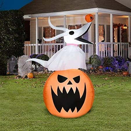 Gemmy 4' Halloween Inflatable Nightmare Before Christmas Zero Balancing ...