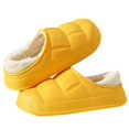 Fuzzy Lined Slippers for Women, Quilted Waterproof Upper Slip-On Shoes ...