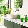 Bathroom Accessory Set 6 Piece with Green Clover Field Dew Drops Leaves ...