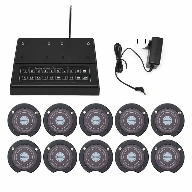 Wireless Calling System 1 to 10 20 Channels Professional Chip Plug and ...