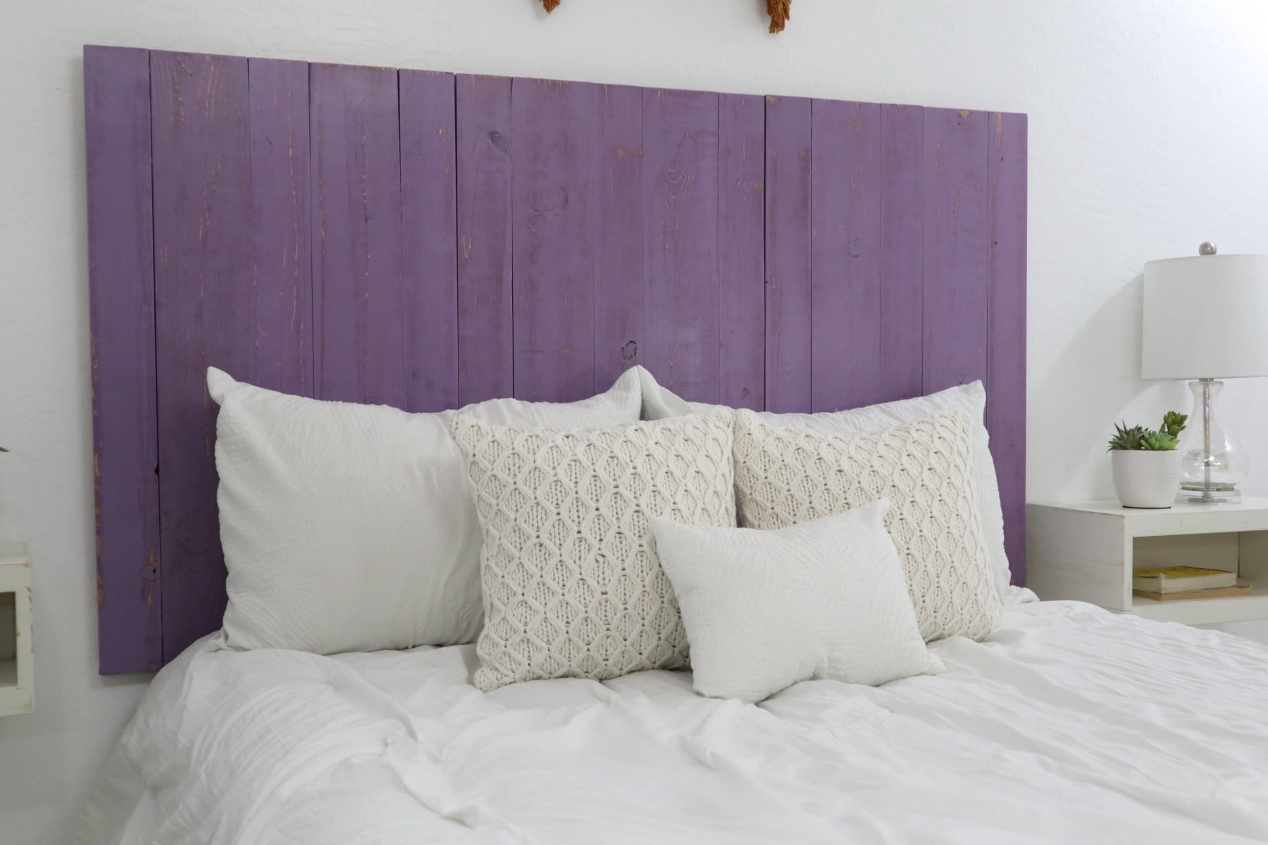 Barn Walls Lavender Headboard, Cottage Design Weathered, Solid Wood ...