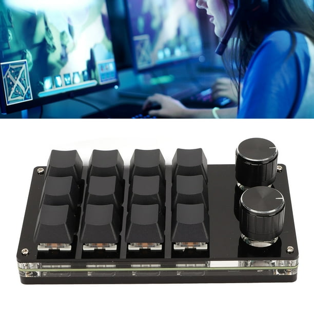 12 Keys USB Mini Keypad, Programmable Macro Mechanical Keyboard Blue Switch, RGB Backlit Custom ...