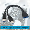 19Pin to 2 Port USB3.0 Male Cable Data Transmission Motherboard ...