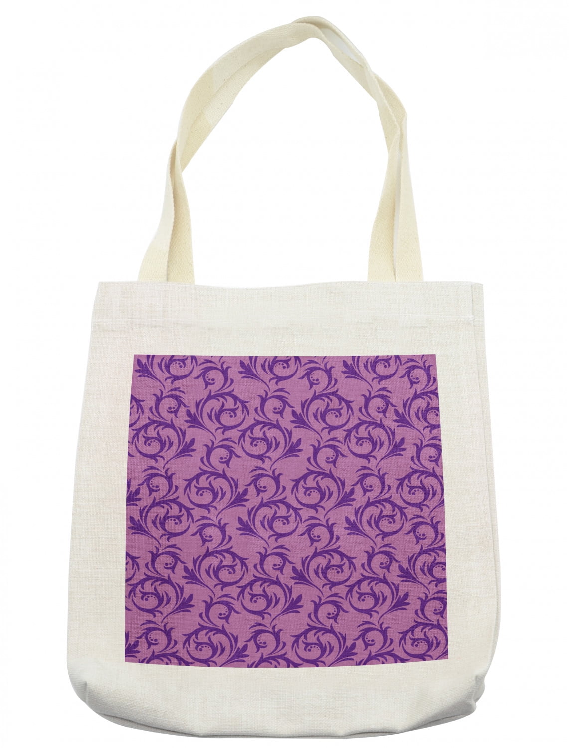 Vintage Tote Bag, Rococo Style Scroll Pattern with Rich Curls of ...