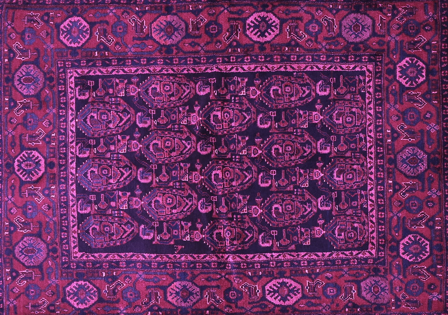 Ahgly Company Indoor Rectangle Persian Purple Traditional Area Rugs, 2 ...