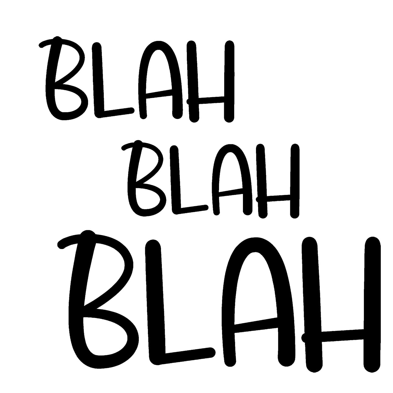 Blah Blah Blah Whatever Bored Yawn Boring Lame Dont Care Wall Decals ...