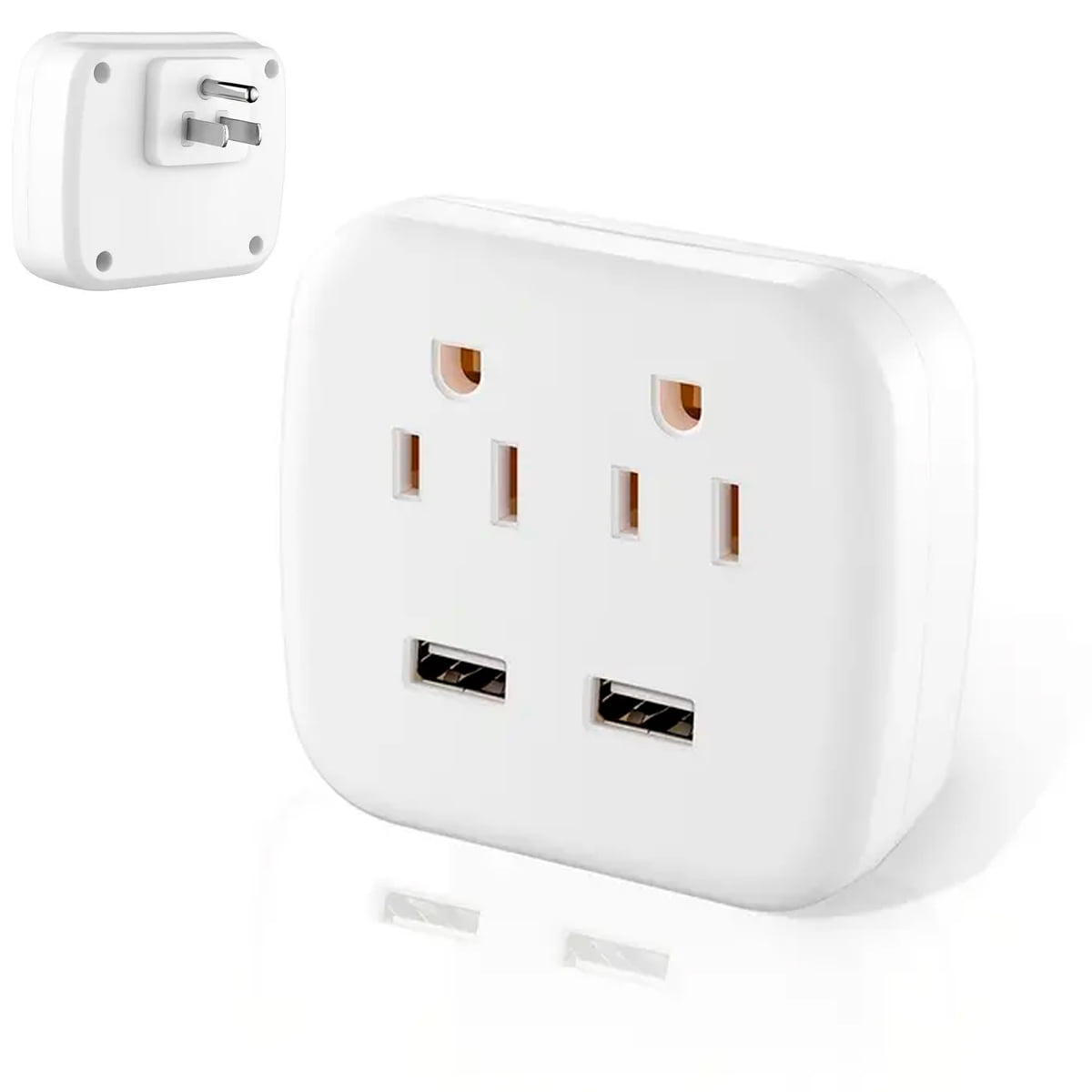 Multicontacto Brandtrendy Portátil con 2 adaptadores USB Carga rapida ...