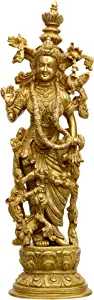 AONA Brass Goddess Radha Idol Bhagwan Large Statue Gold Murti for Home ...