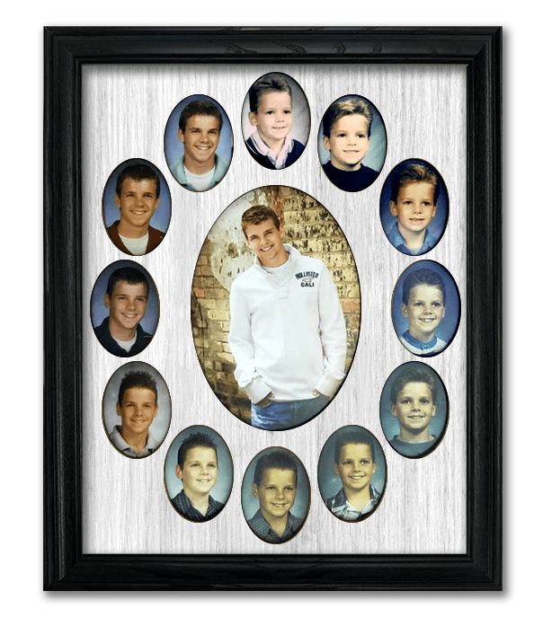 School Years Picture Frame - Oval Collage - Holds 2x3 Wallet Photos - K ...