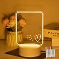 Creative LED Notebook Night Light USB Rewritable Message Board With ...