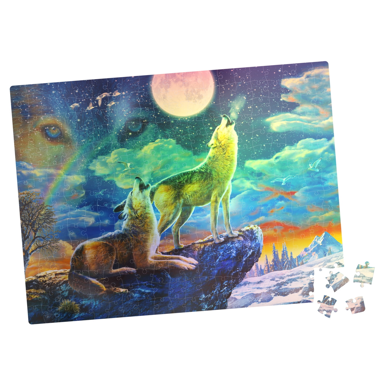 Wolf at the Moon Puzzle #593 Toys & Games Games & Puzzles etna.com.pe