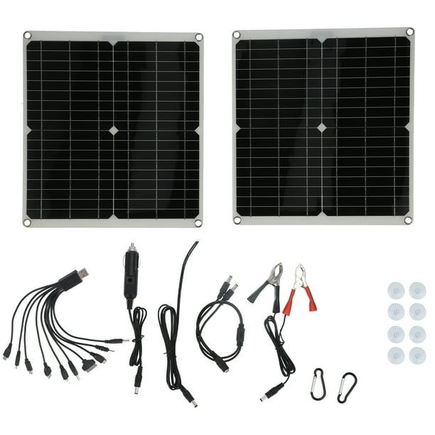 Solar Panel Charger,25Wx2 Solar Panel Kit Photovoltaic Panel Solar ...