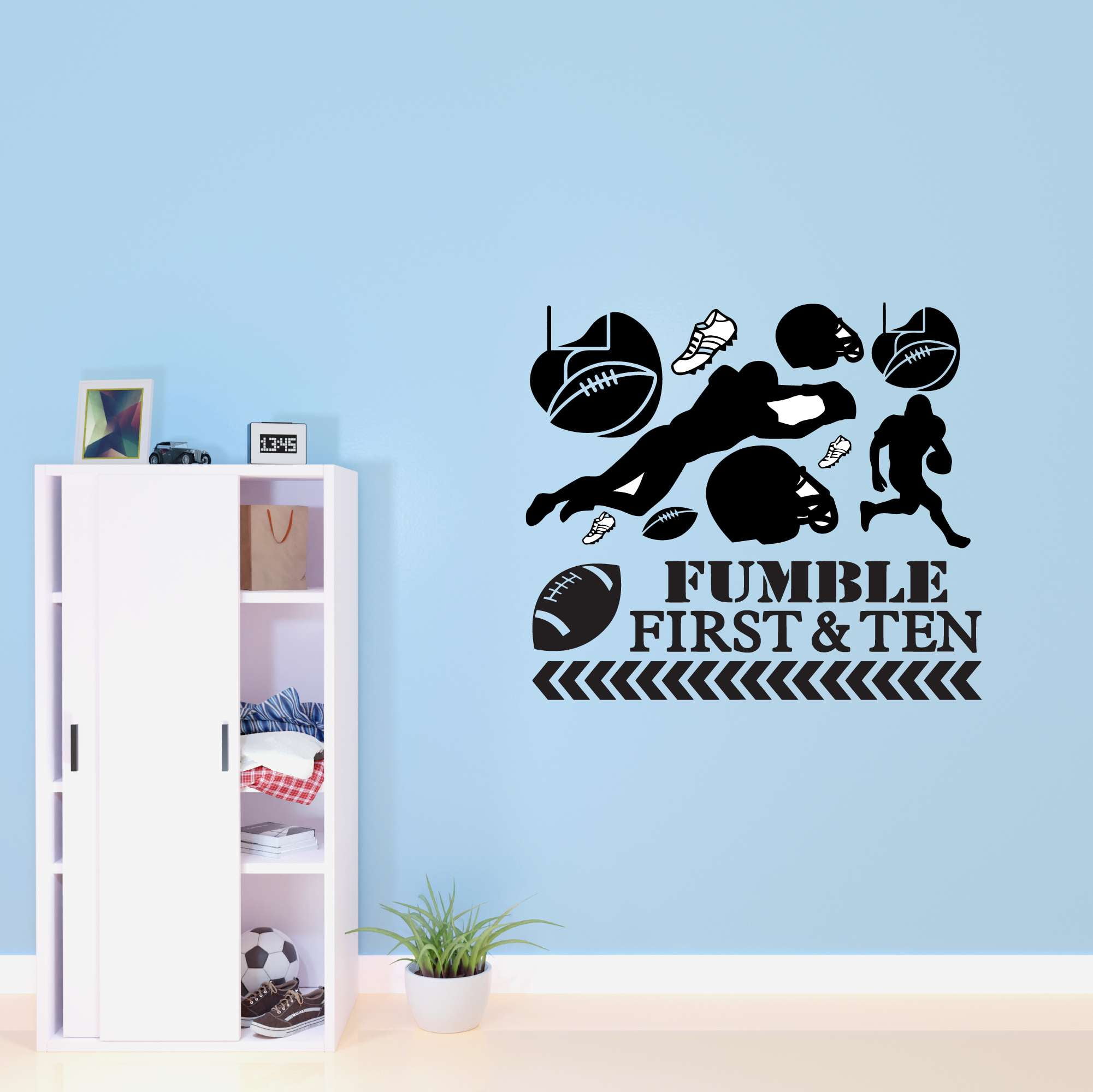 Boys Fumble First & Ten Active Sports Wall Decal Decoration Football ...