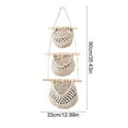 3 Tier Hanging Fruit Basket & Door Storage Box, Hand Woven Jute Wall ...