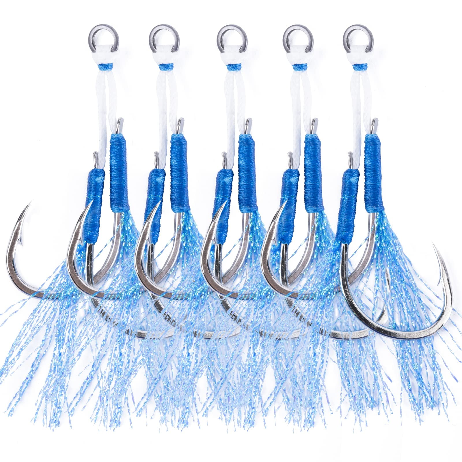 Goture Double Fishing Assist Hooks Kit Jig Assist Glow Hook Slow Fast ...