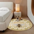 3ft Round Rug Brown Daisy Bees Area Rugs for Living Room Bedroom ...