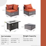 Vcatnet 6 Pieces Outdoor Patio Furniture Sectional Sofa All-weather ...