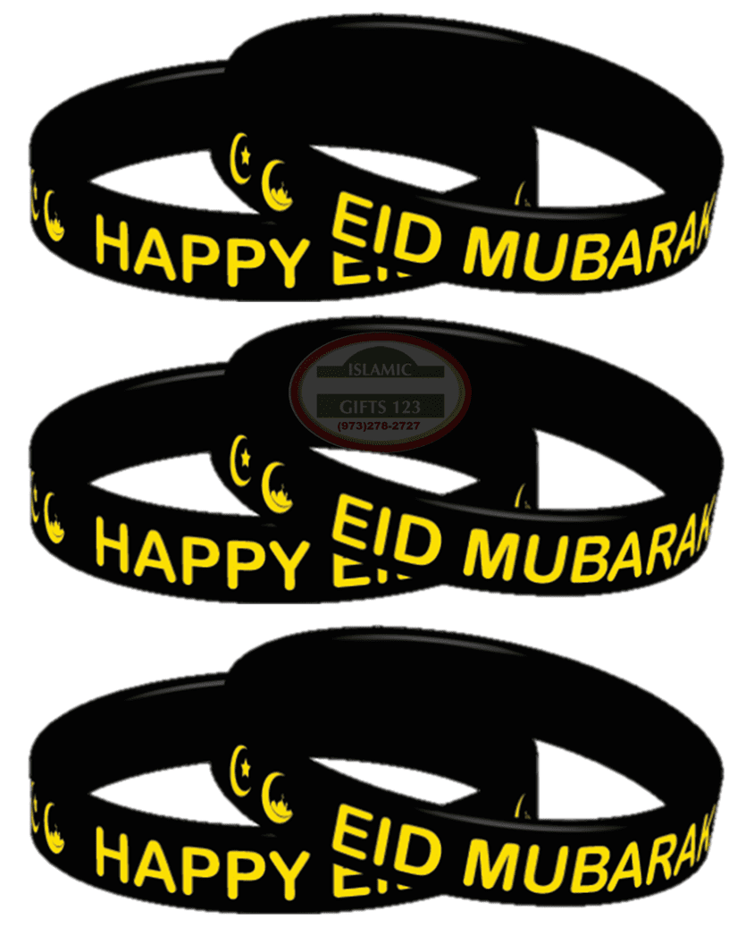 Customized Eid Wrist Bands Silicone Rubber Bracelets [48 Pack] Eid ...