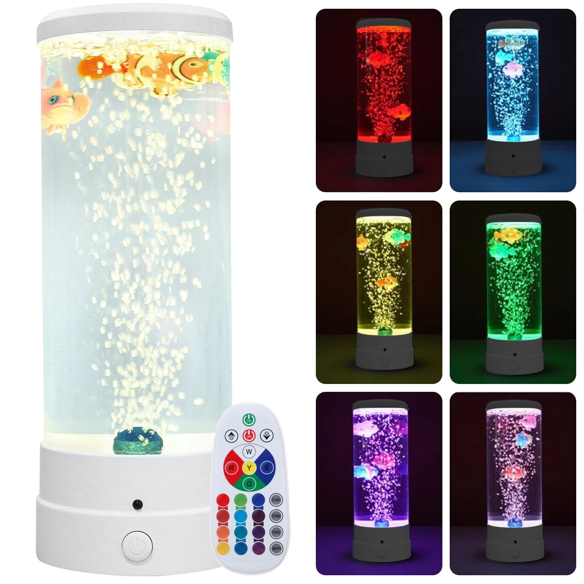 Fish Lava Lamp LED Multi-Color Aquarium Light Home Office Decor ...