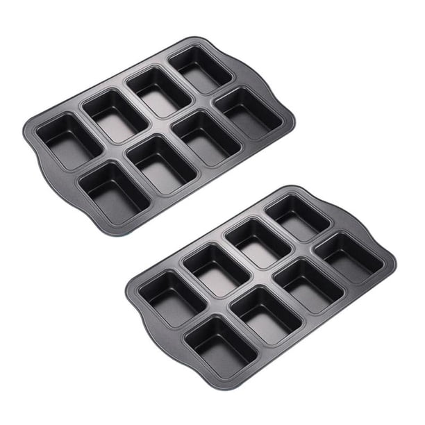 2pcs Nonstick Mini Loaf Pans 8 Cavity Kitchen Steel Sweet Breads ...