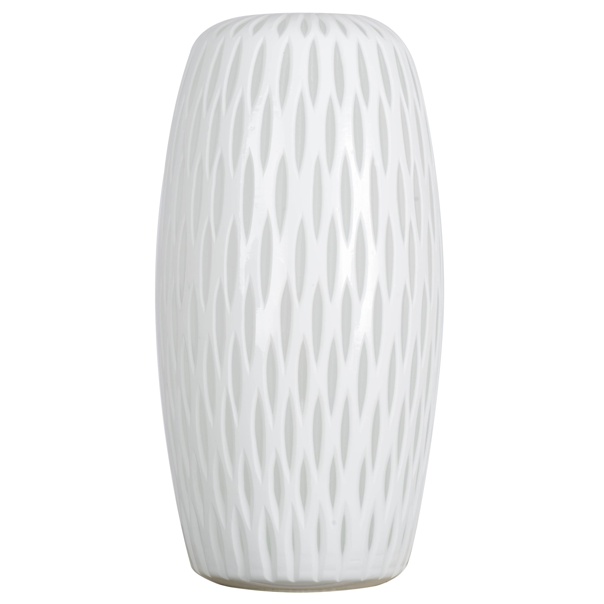 13 White Frosted Glass Vase