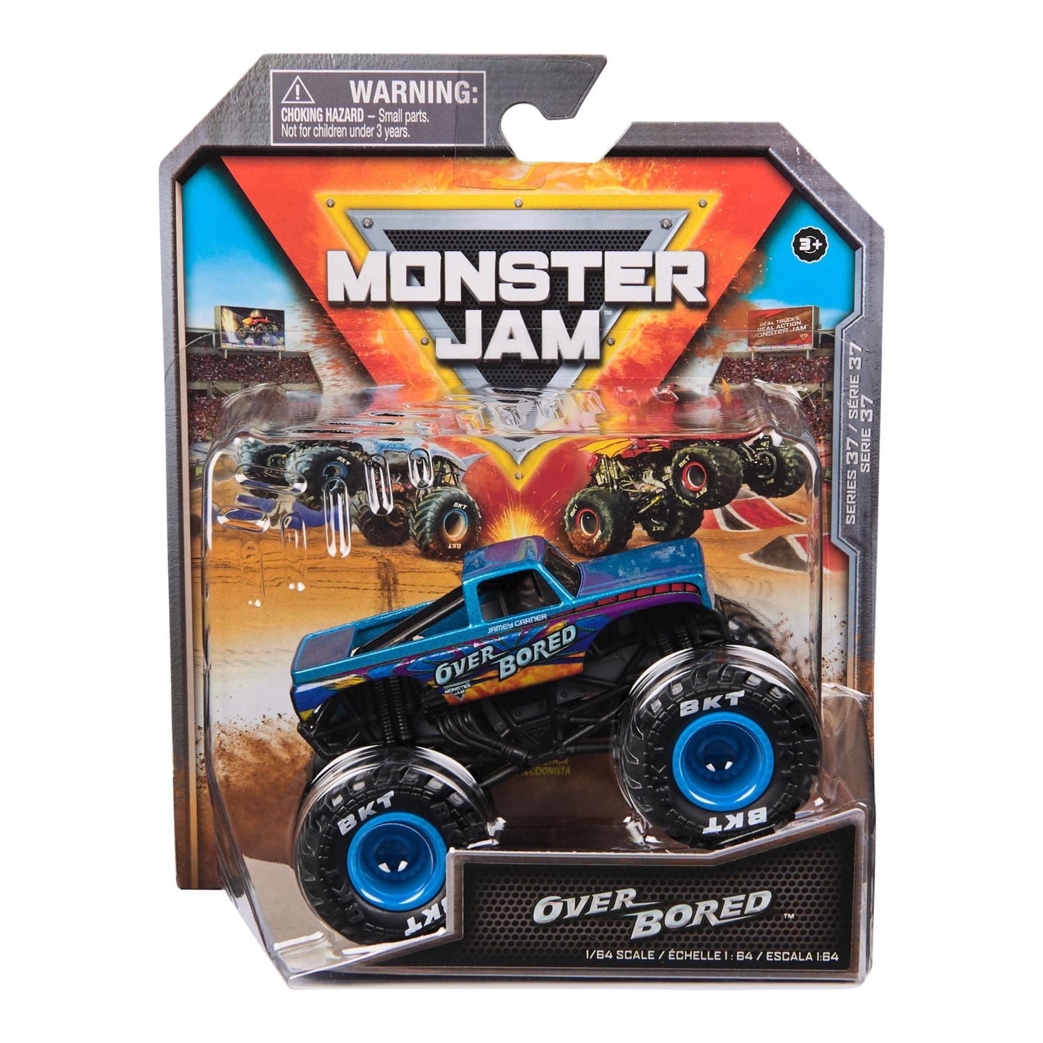 Monster Jam, Official Over Bored Monster Truck, Die-Cast Vehicle, 1:64 ...