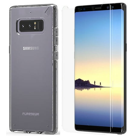 Case and Screen Protector for Note 8, PureGear [Clear] SlimShell Hard ...