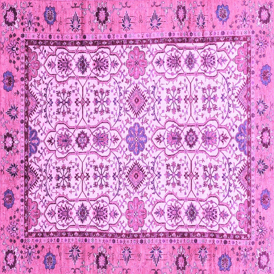 Ahgly Company Indoor Square Abstract Purple Modern Area Rugs, 6' Square ...