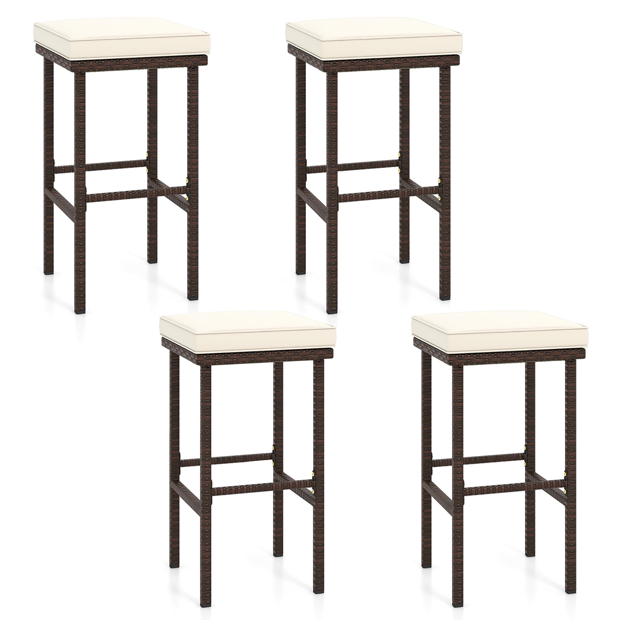 Click here for Gymax Wicker Bar Stools Set Of 4 W/ Removable Seat... prices
